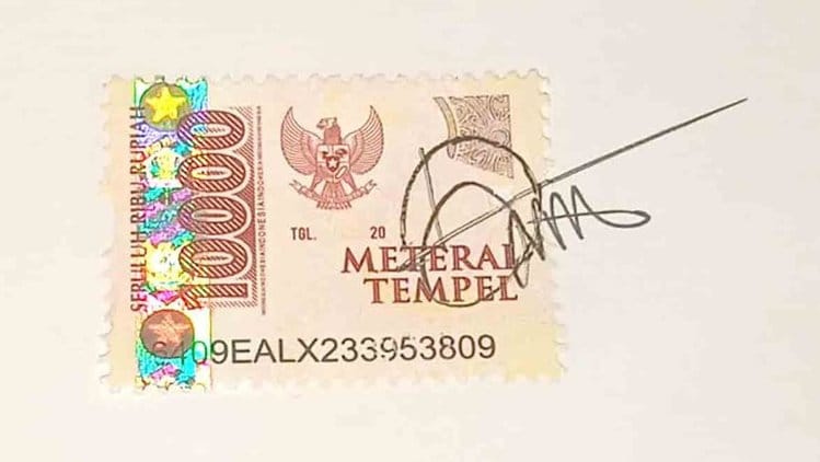 Posisi Tanda Tangan Meterai Tempel yang Benar untuk CPNS 2024