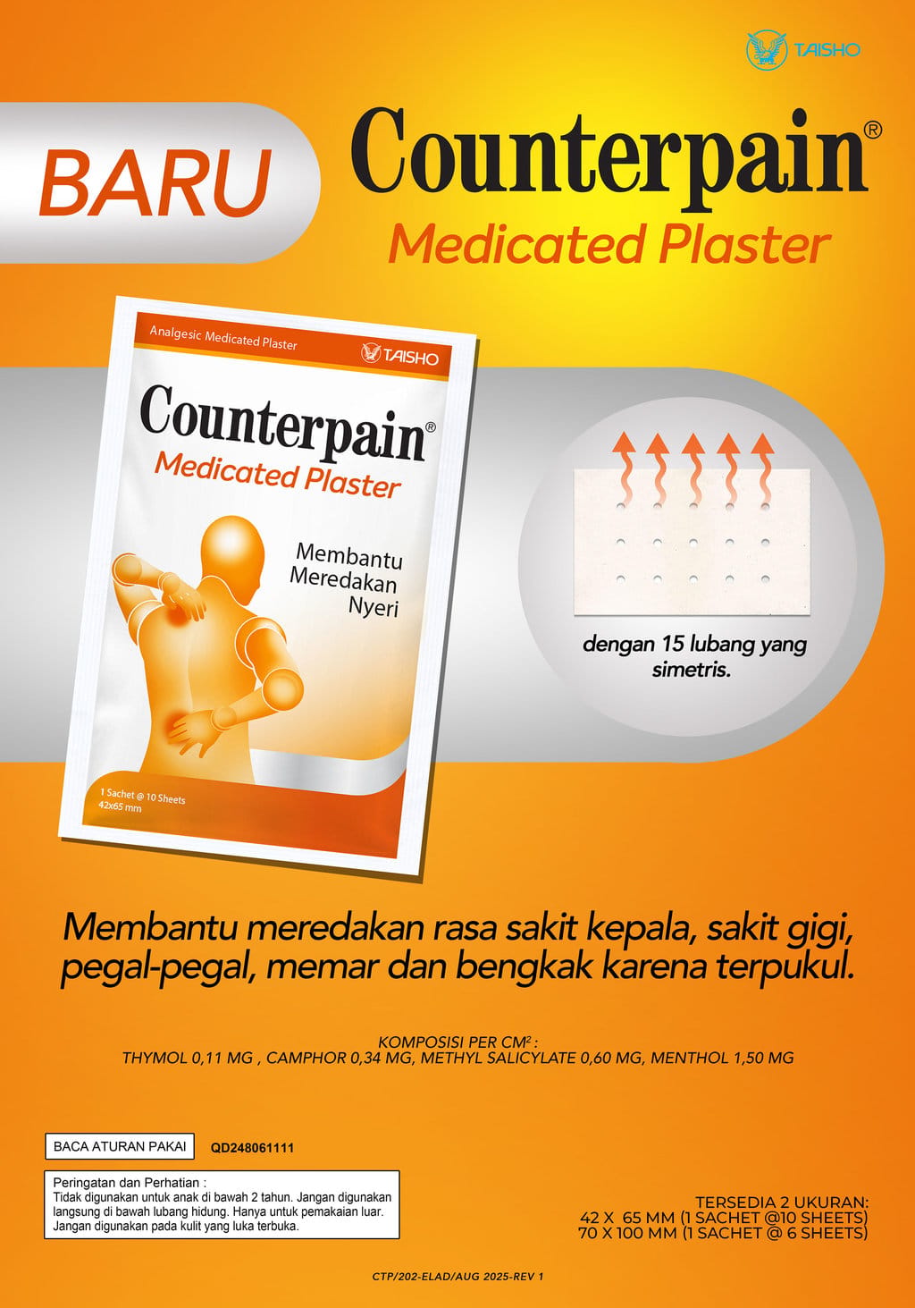 Counterpain Rilis Medicated Plaster Terbaru di Indonesia