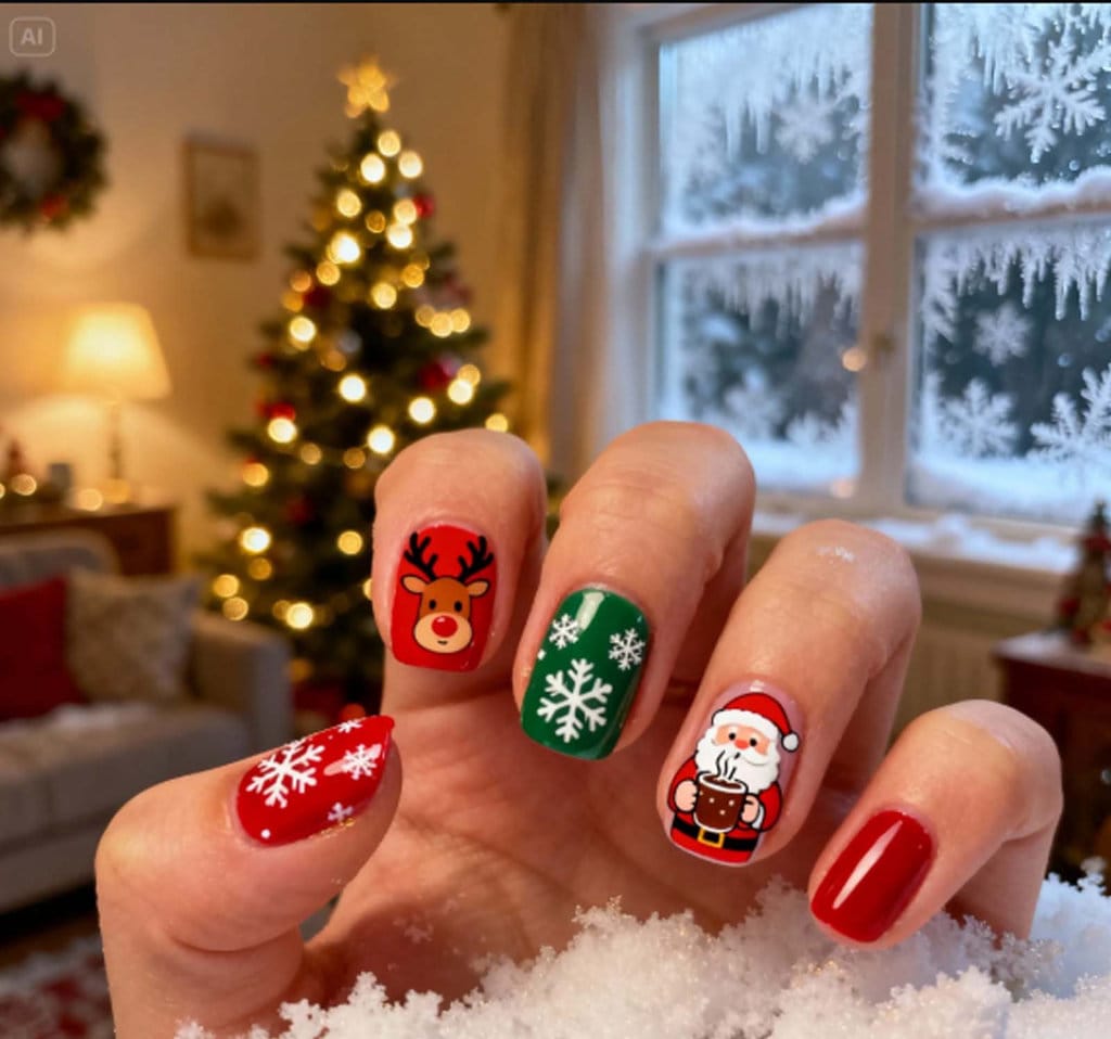 5 Ide Nail Art Natal Terbaru yang Elegan dan Tips Agar Awet