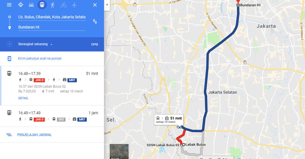 Cara Akses Rute dan Jadwal MRT Jakarta di Google Maps