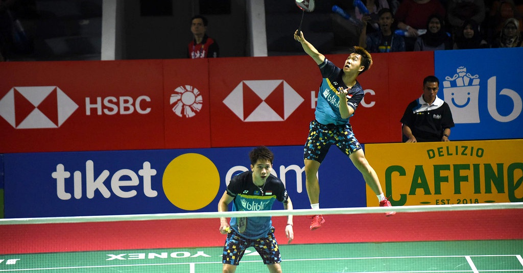 Kevin/Marcus Kalahkan Takuto Inoue/Yuki Kaneko