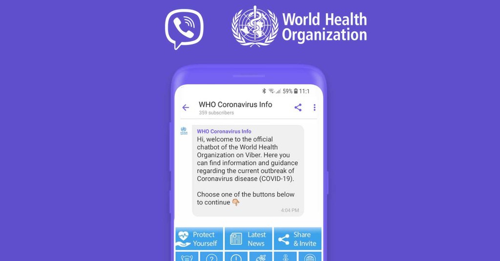 Update Corona Lewat Chatbot COVID-19: Kolaborasi WHO-Rakuten Viber