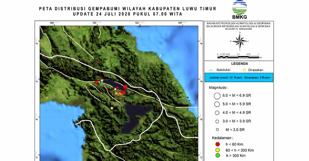 BMKG Sebut Ada Peningkatan Aktivitas Gempa di Sesar Matano, Soroako