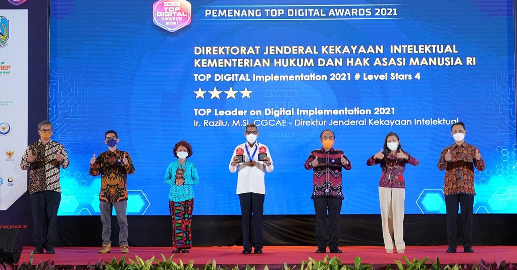DJKI Kemenkumham Raih 2 Penghargaan di Top Digital Awards 2021 DJKI Kemenkumham Raih 2 Penghargaan di Top Digital Awards 2021
