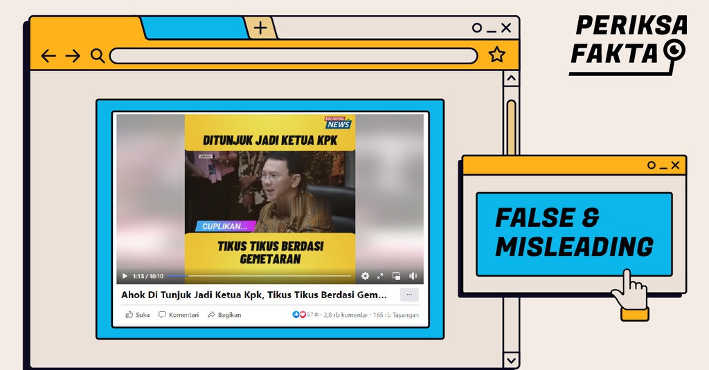 Salah: Ahok Ditunjuk Menjadi Ketua KPK