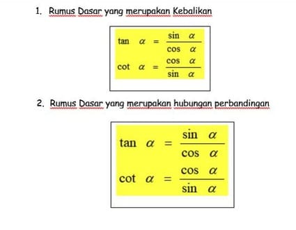 Rumus Sin Cos Tan Dan Tabel