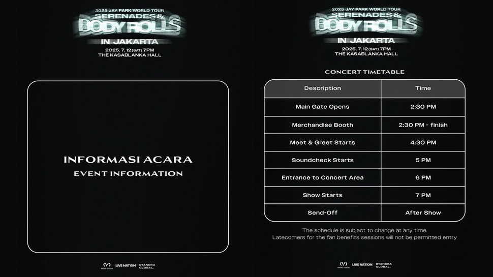 Rundown Konser Jay Park 2025 dan Info Open Gatenya