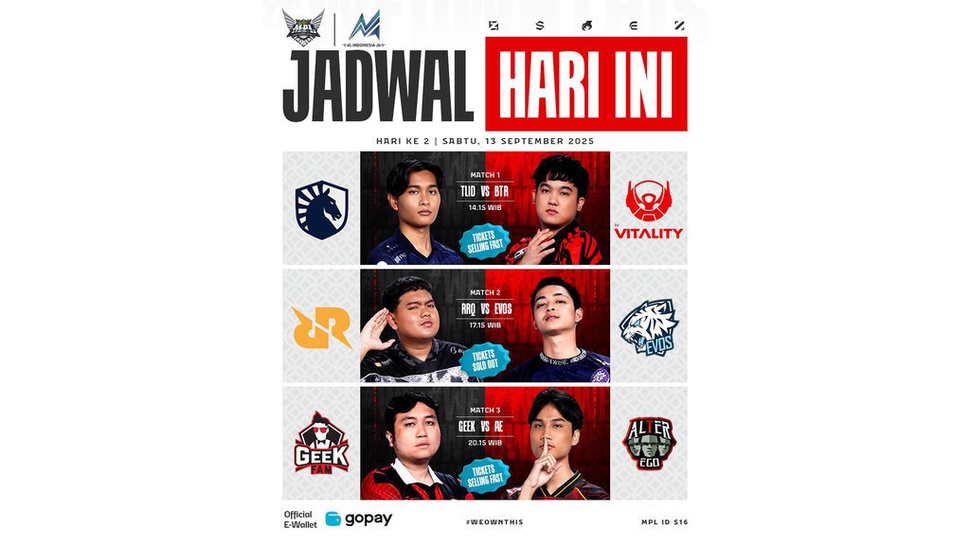 Hasil MPL S16 Hari Ini & Klasemen: NAVI 5 Besar, ONIC Sikat EVOS