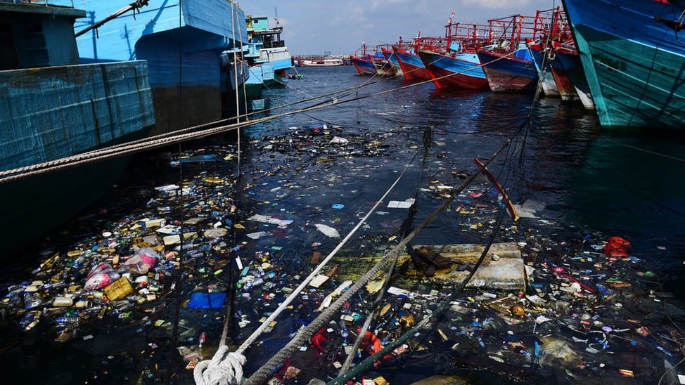 Sampah Plastik di Laut Jakarta Sampah Plastik di Laut Jakarta