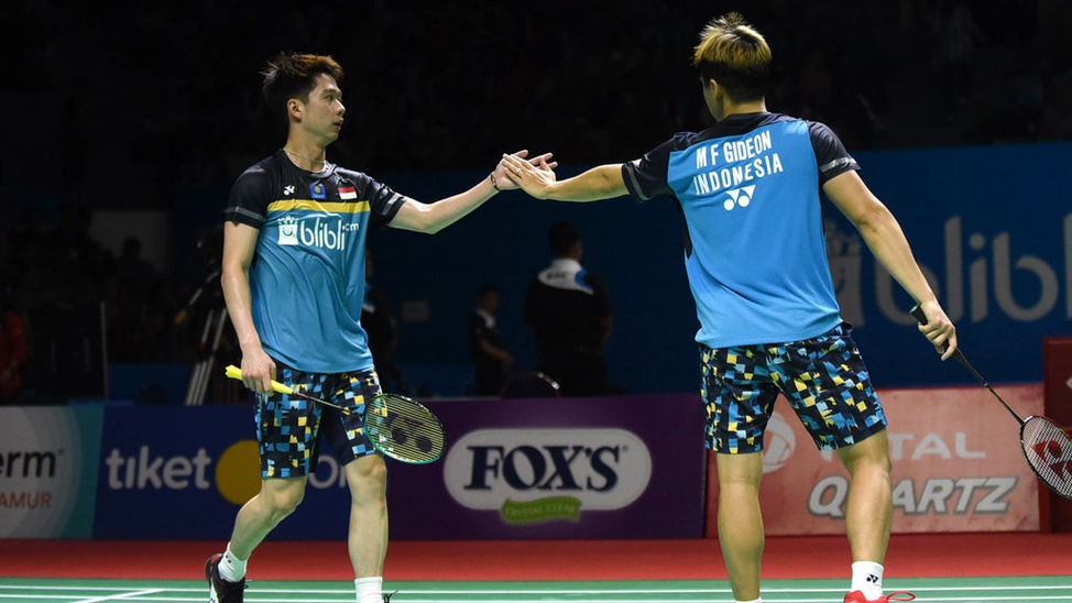 Kevin/Marcus Kalahkan Takuto Inoue/Yuki Kaneko