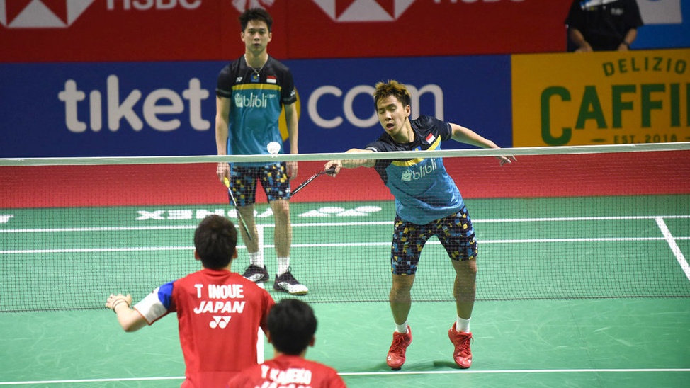 Kevin/Marcus Kalahkan Takuto Inoue/Yuki Kaneko