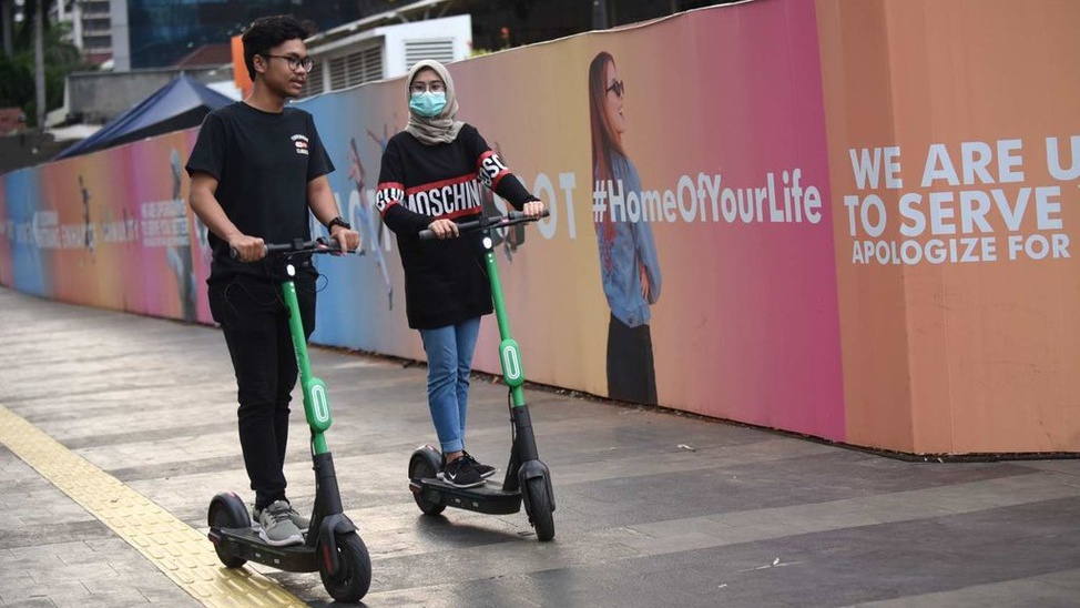 Dishub DKI Melarang Skuter Grab Wheels Mengaspal di Jalan Raya