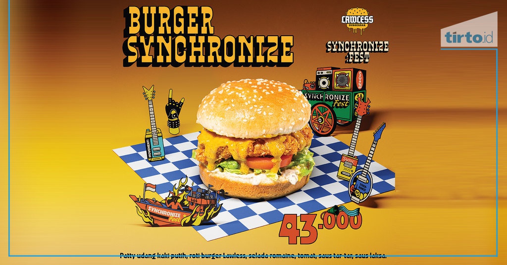 Synchronize Fest & Lawless Burger Kolaborasi Bikin Menu Rasa Lokal