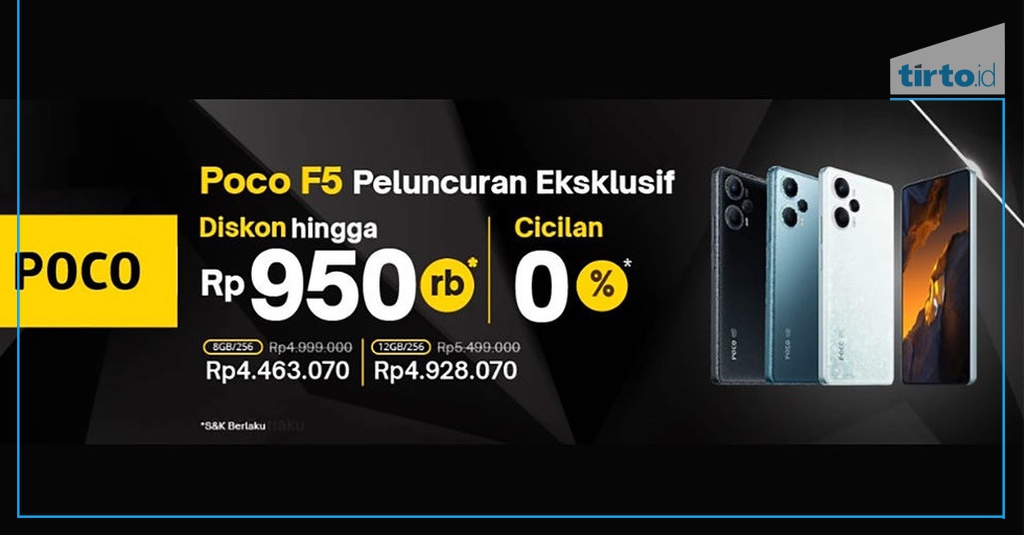 Spesifikasi dan Harga POCO F5: Rilis Eksklusif di Tokopedia