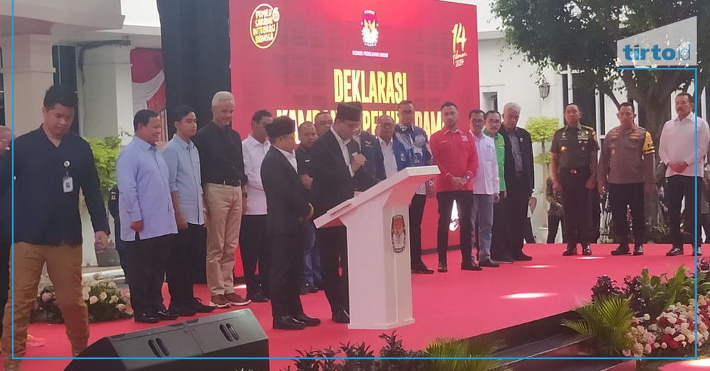 3 Capres-Cawapres Deklarasikan Kampanye Damai Pemilu 2024 di KPU