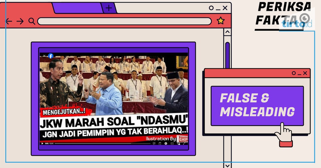 Jokowi Marah soal Ucapan "Ndasmu Etik" Prabowo, Hoaks/Fakta?