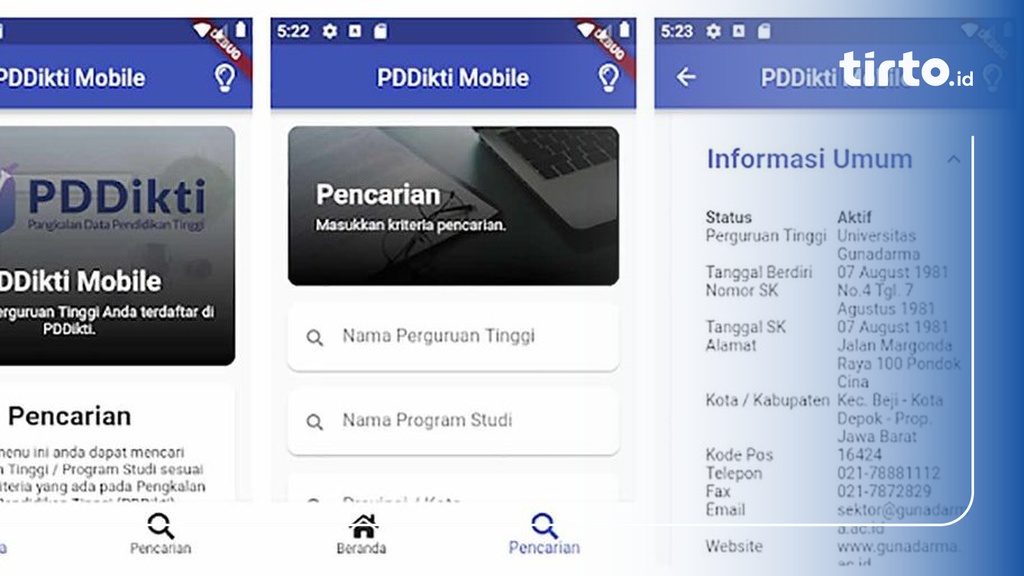 Cek Informasi Lengkap Perguruan Tinggi di Aplikasi PDDikti Mobile