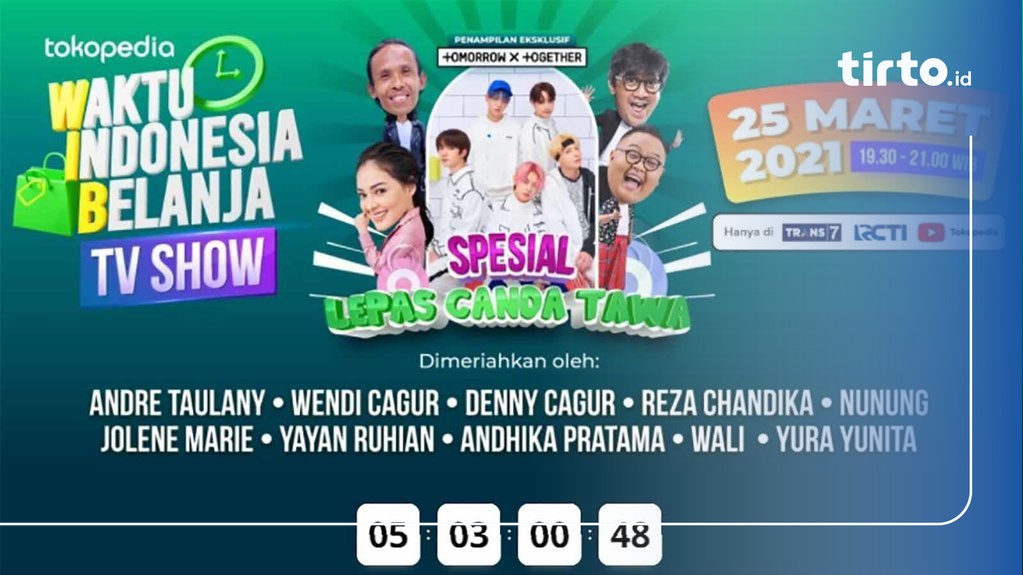 Jadwal WIB Tokopedia TV Show Maret 2021 Tayang di TV & Daftar Promo