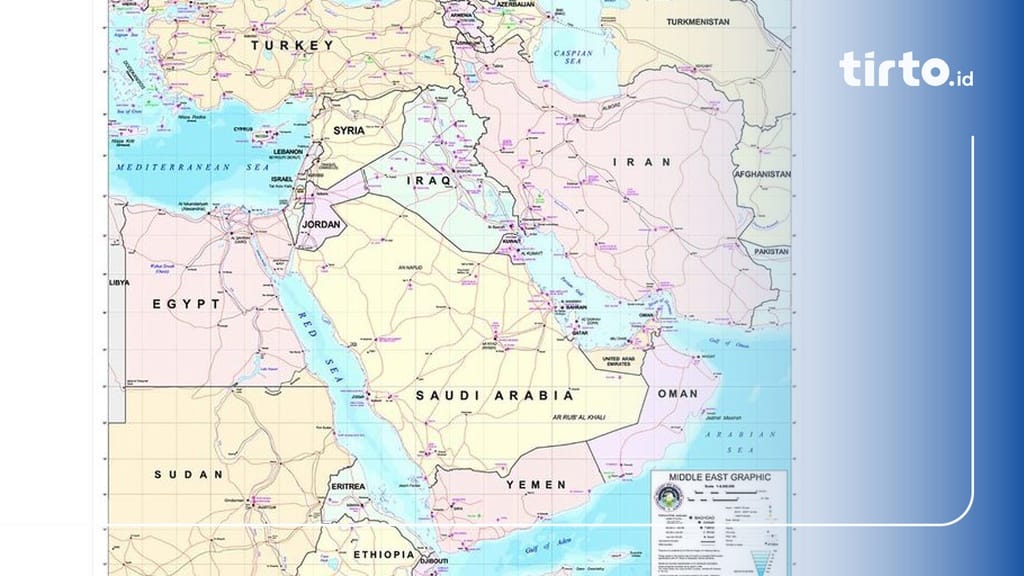 Peta Negara-Negara Timur Tengah dan Ibukotanya: Arab-Palestina