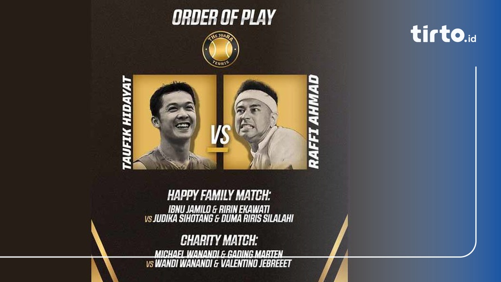 Live Streaming Tenis Raffi Ahmad vs Taufik Hidayat & Jam Tayang