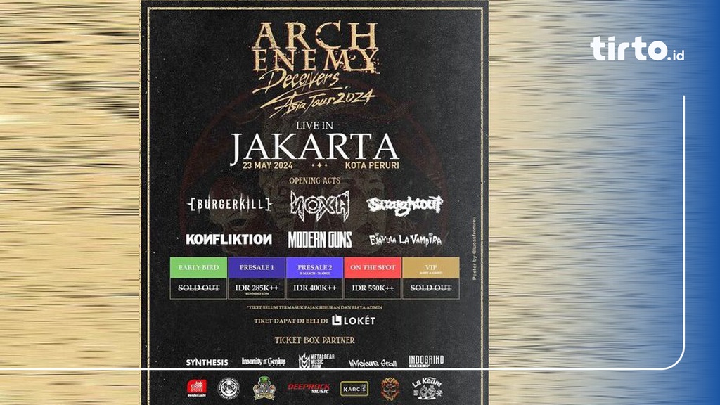Rundown Konser Arch Enemy di Jakarta, Jam Open Gate, dan Venue