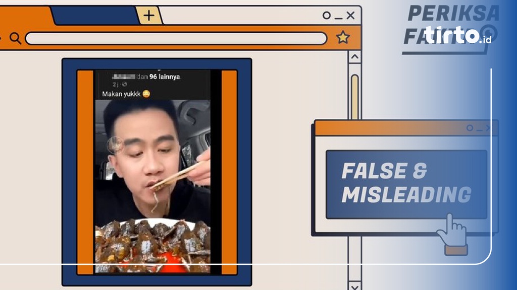 Tidak Benar, Video Gibran Sedang Makan Daging Katak