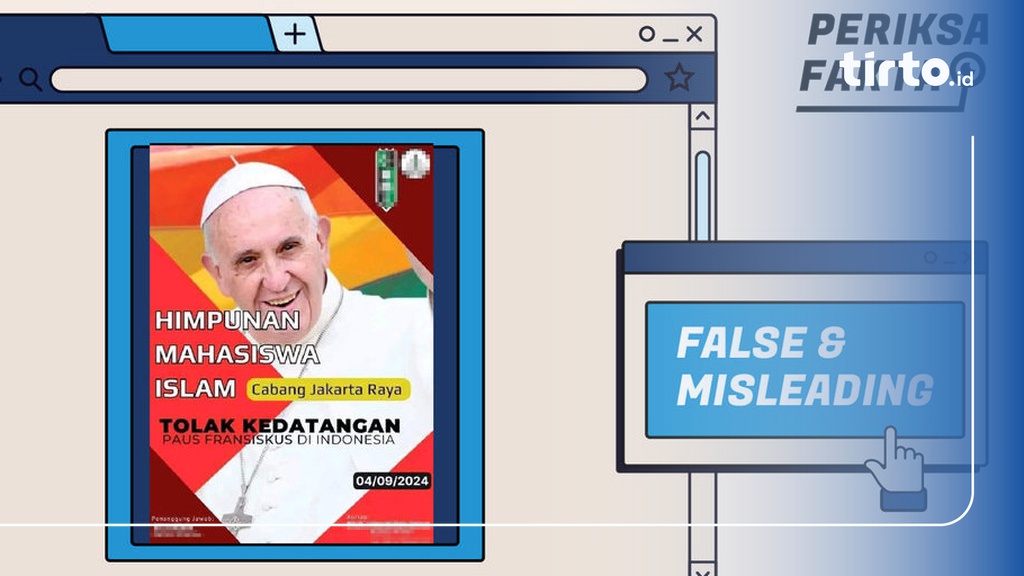 Salah, Poster HMI Tolak Kedatangan Paus Fransiskus di Indonesia
