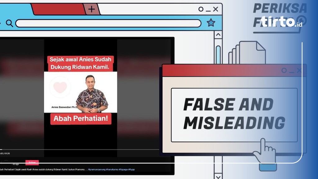 Hoaks Video Anies Dukung Ridwan Kamil pada Pilgub Jakarta 2024