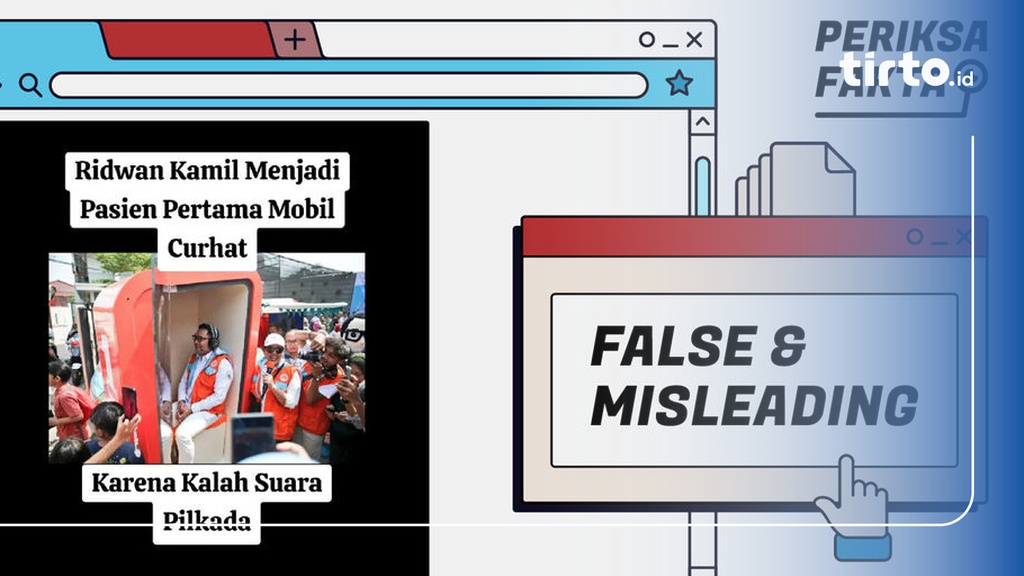 Hoaks Ridwan Kamil Jadi Pasien Pertama "Mobil Curhat" Usai Kalah