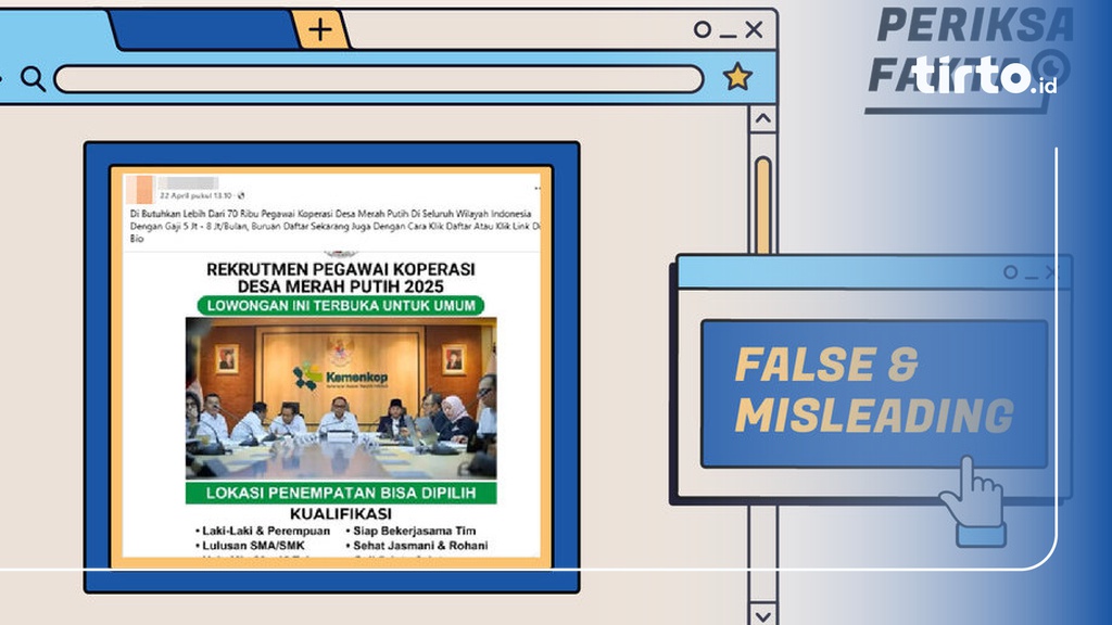 Hoaks Tautan Rekrutmen Pegawai Koperasi Merah Putih 2025