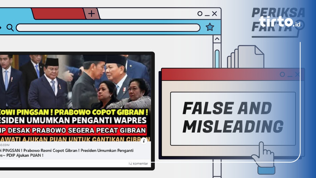 Hoaks Prabowo Resmi Copot Gibran dari Posisi Wakil Presiden