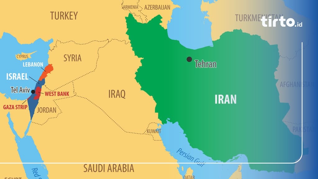 Peta Iran-Israel, Berapa Jarak Kedua Negara, & Update Perang