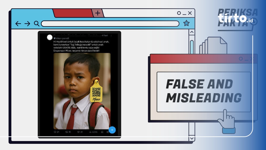 Hoaks Kemenkes Luncurkan Tag Telinga Inovatif Buatan Pfizer