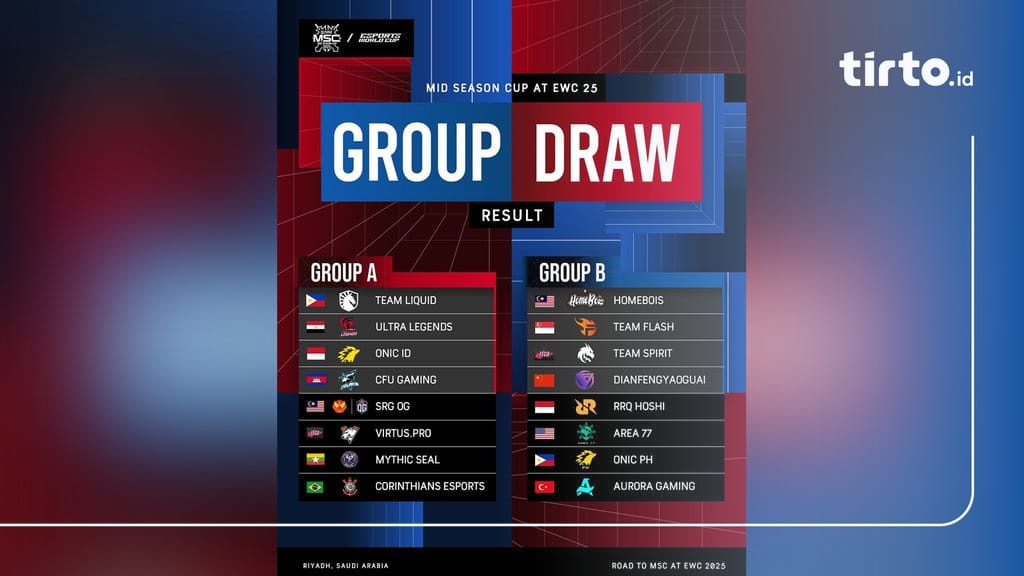Hasil MSC MLBB 2025 Hari Ini, Bracket Fase Grup, Jadwal 24 Juli