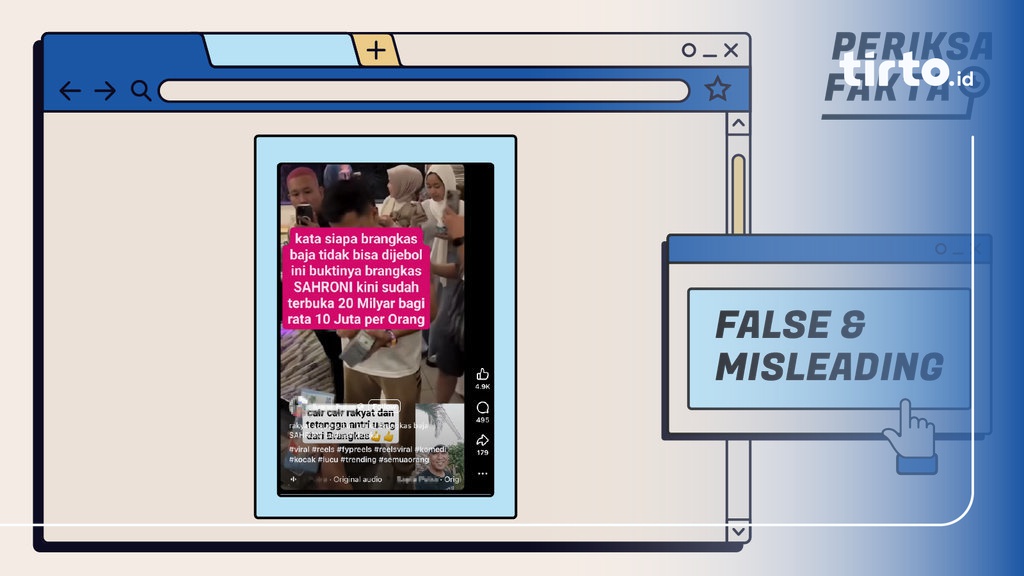 Tidak Benar, Video Bagi-Bagi Uang Brankas Ahmad Sahroni