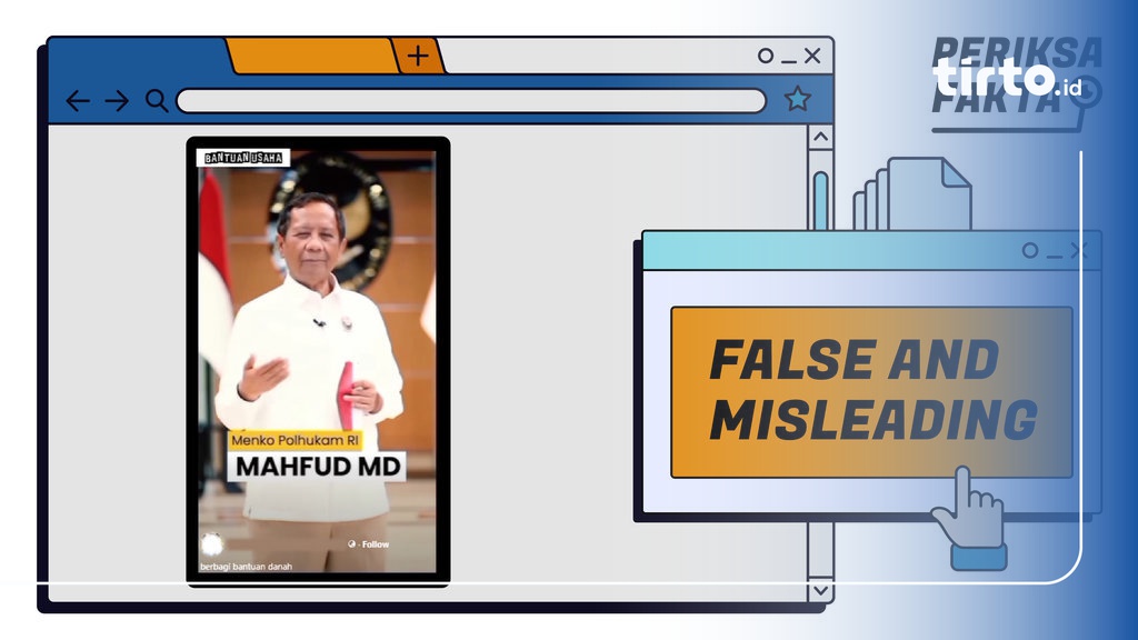 Tidak Benar Mahfud MD Umumkan Program Bantuan Modal Usaha