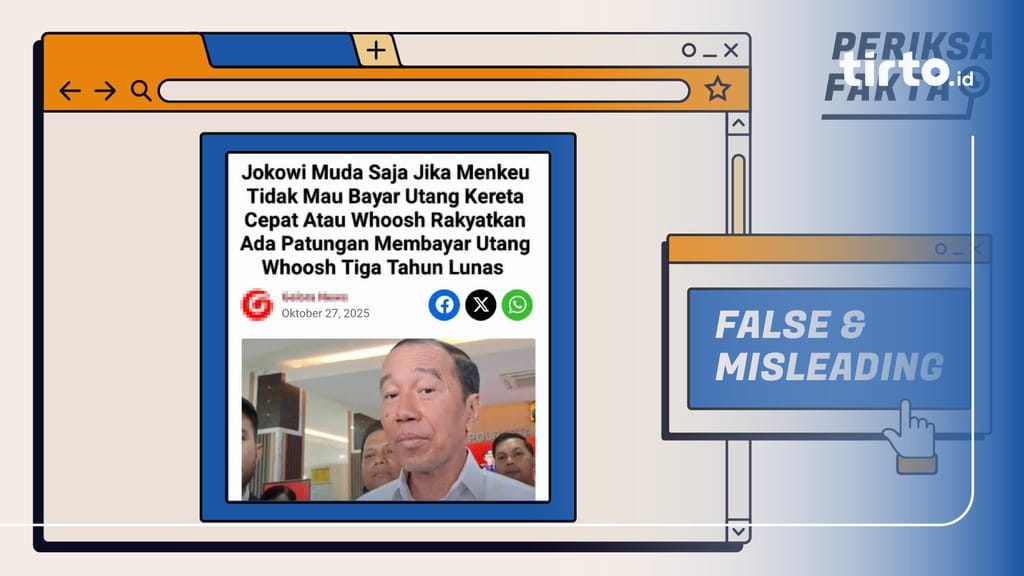Hoaks Artikel Jokowi Minta Rakyat Patungan Bayar Whoosh