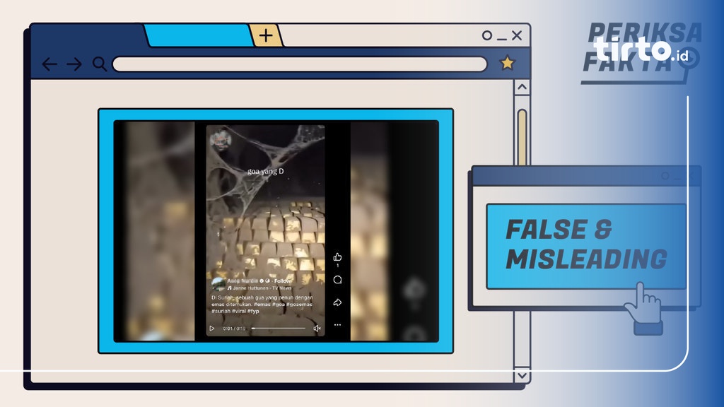 Hoaks Penemuan Gua Penuh Emas di Suriah