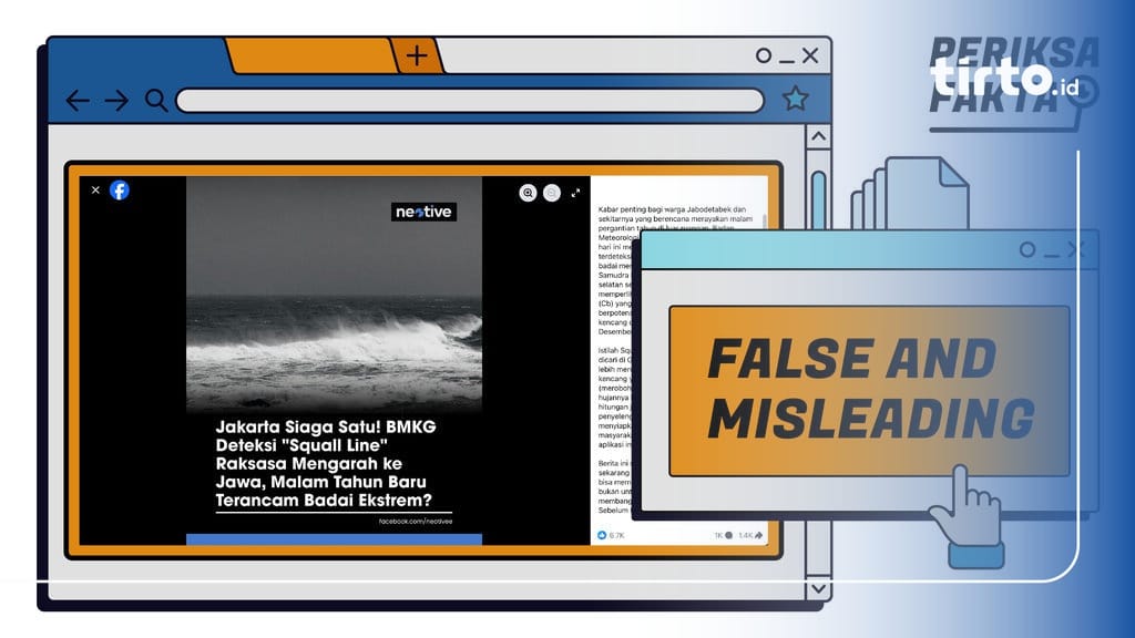 Hoaks BMKG Deteksi Ancaman Squall Line pada Malam Tahun Baru