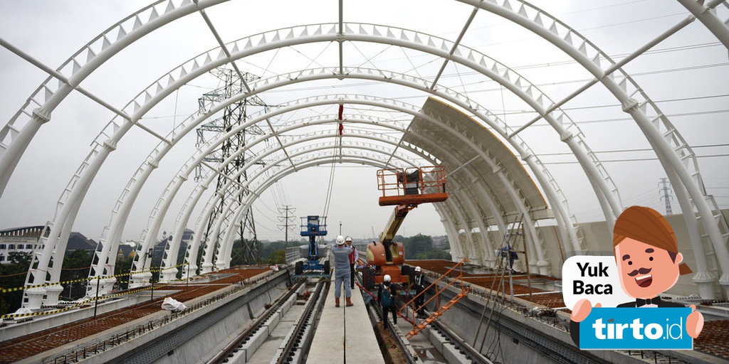 Progres Pembangunan Stasiun LRT Taman Mini