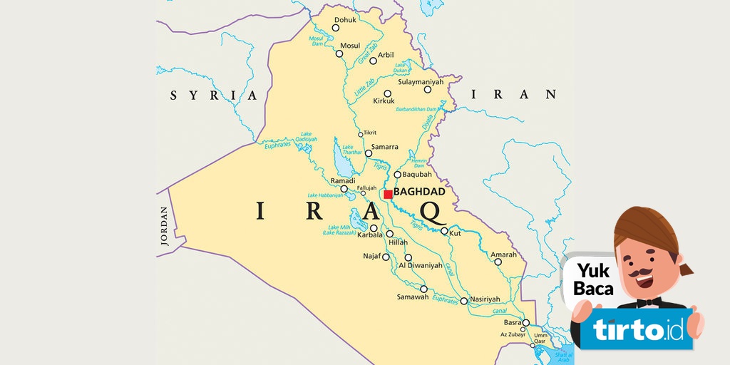 Profil Negara Irak, Letak Geografis, Agama, dan Peta Wilayah