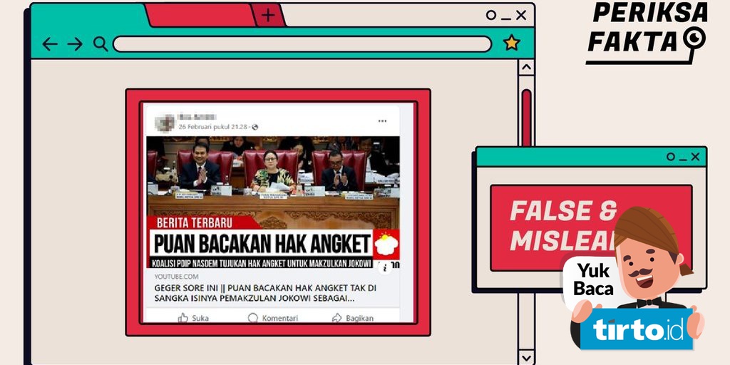 Hoaks Puan Maharani Bacakan Hak Angket Pemakzulan Jokowi